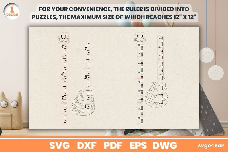 Snake Height Chart Laser Cut - So Fontsy
