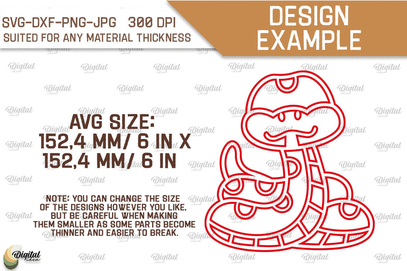 Snake Wall Decor Laser Cut. Baby Animals Wall Art SVG - So Fontsy