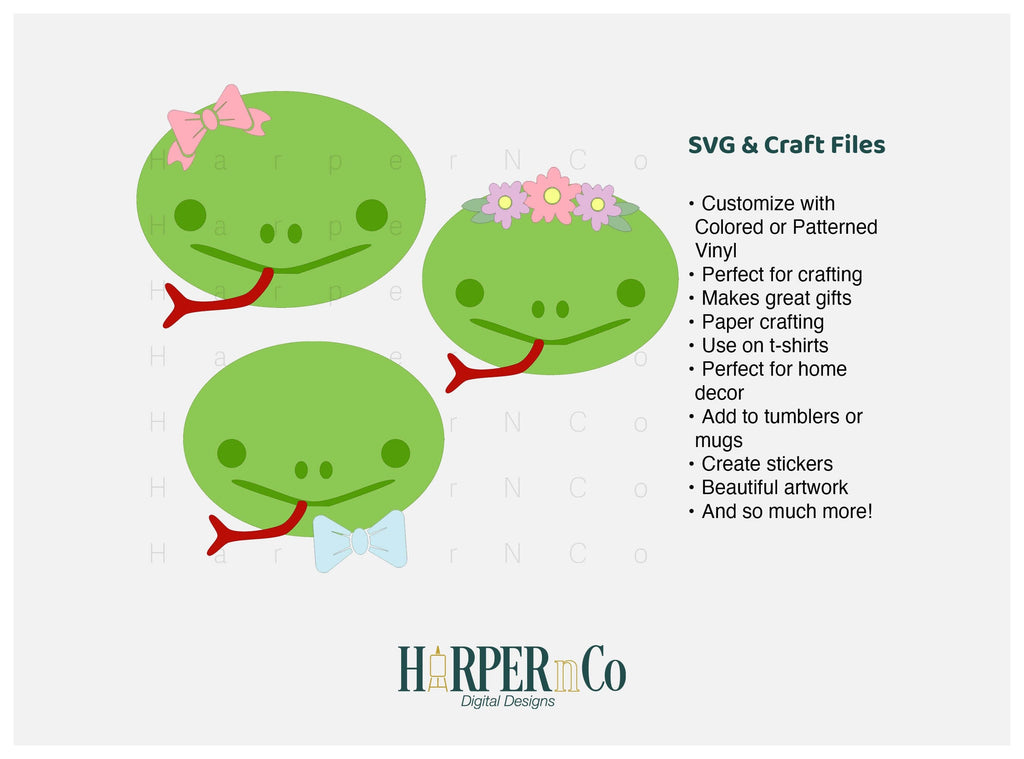 Snake with Bows and Flowers SVG PNG Cut EPS File - So Fontsy