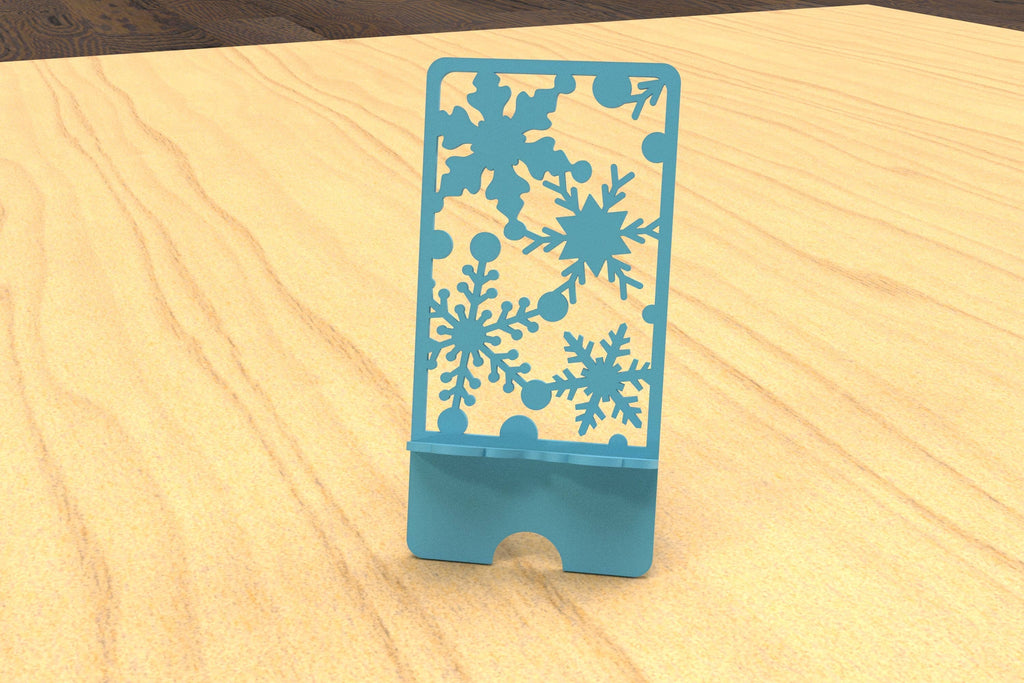 Snowflake phone stands SVG files for laser cutters - So Fontsy