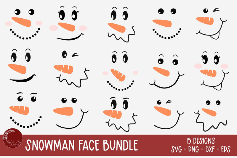 Snowman Face SVG-Snowman SVG Bundle - So Fontsy