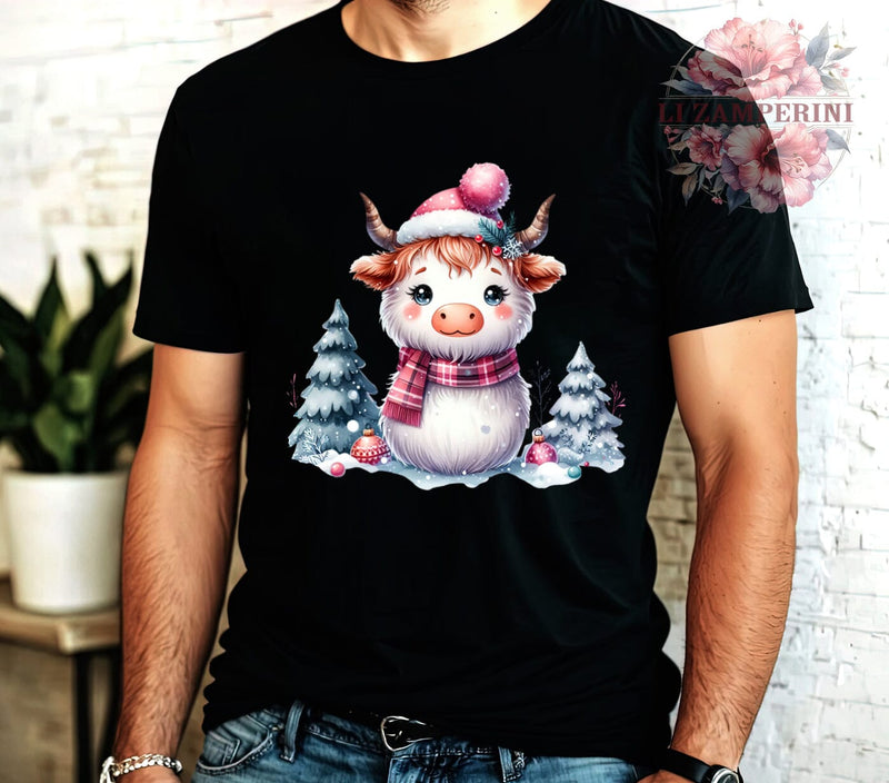 Snowman Highland Cow, Christmas PNG, Digital Download, Sublimation ...