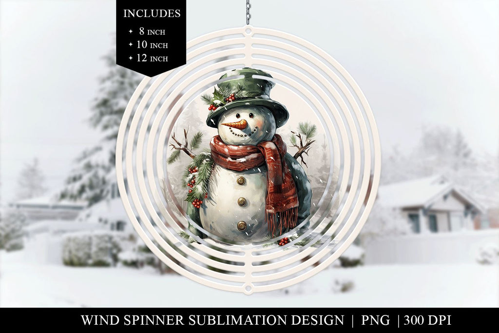 Snowman Wind Spinner Sublimation Design PNG - Various Sizes - So Fontsy