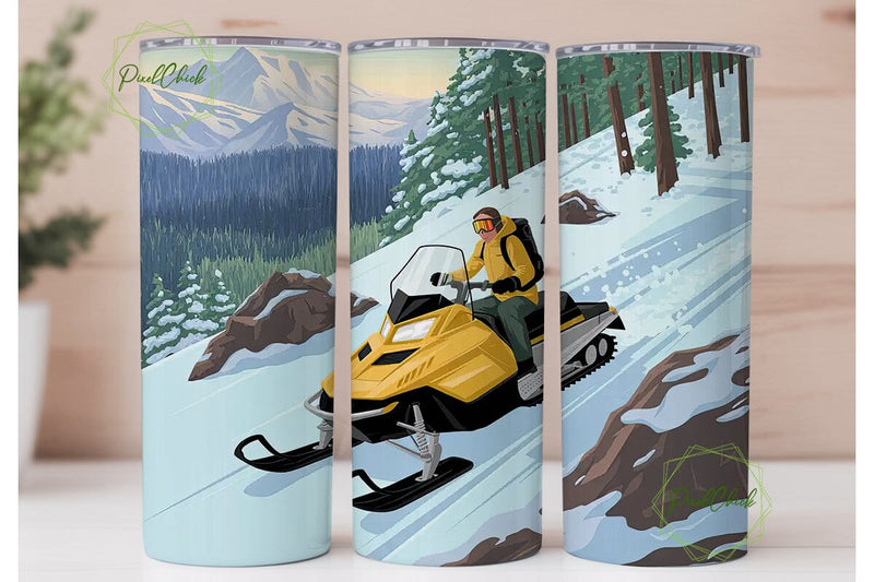 Snowmobile Mountain Adventure Tumbler - So Fontsy