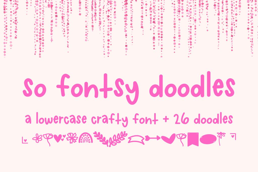 Doodles Font with Doodles - So Fontsy