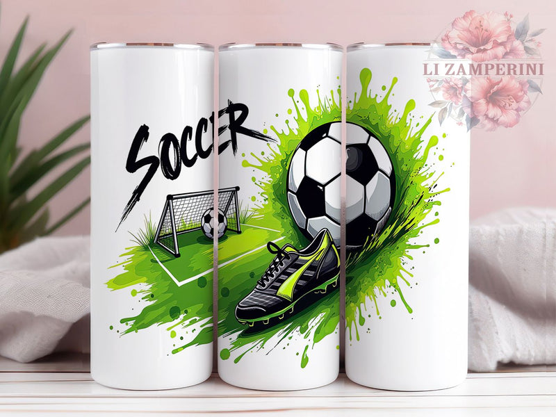 Soccer Ball 20oz Tumbler Wrap, Soccer Ball Mug, Sports Cleats Design ...