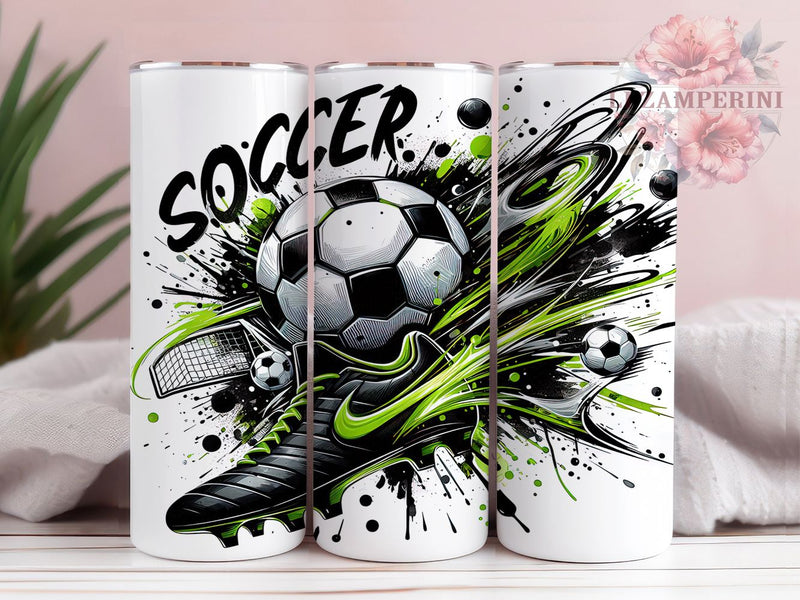Soccer Ball 20oz Tumbler Wrap, Soccer Ball Mug, Sports Cleats Design ...