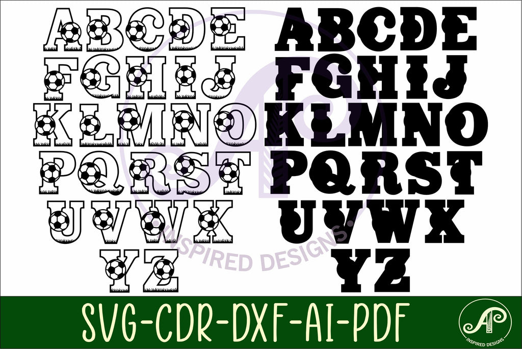 Soccer ball letters alphabet set x 26 - So Fontsy