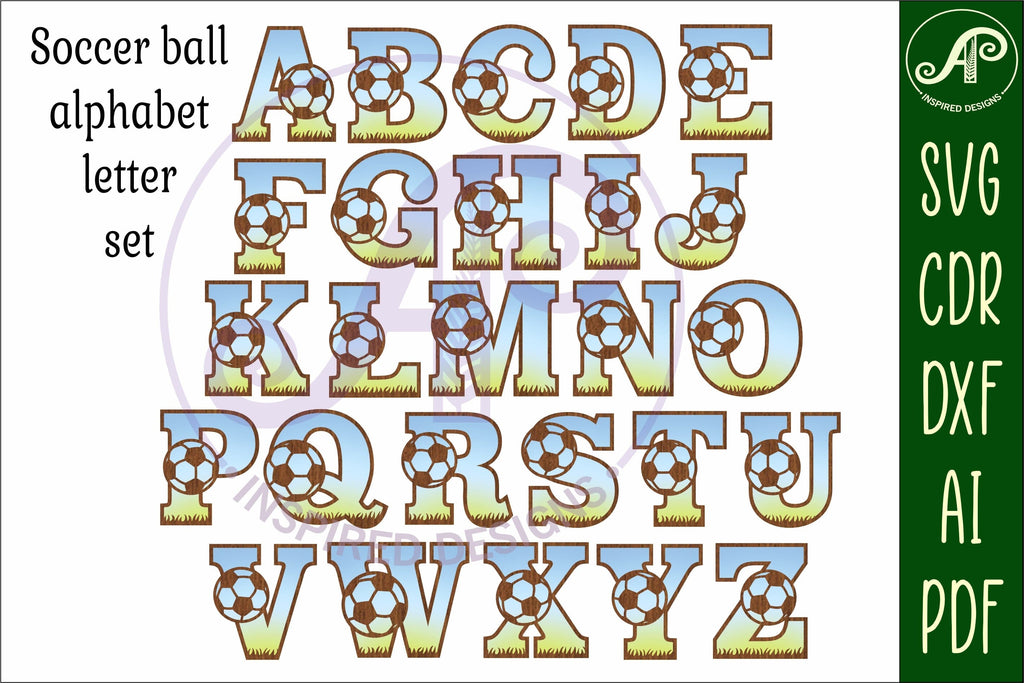 Soccer ball letters alphabet set x 26 - So Fontsy