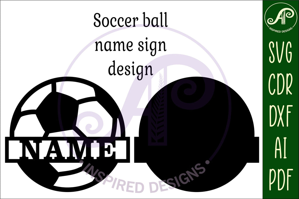 Soccer ball Name sign svg laser cut template, wall art - So Fontsy