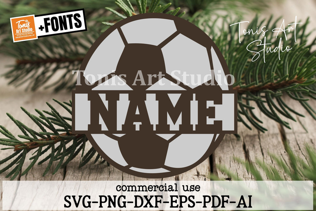 Soccer Ball SVG PNG DXF - Football Laser Cut Template - So Fontsy