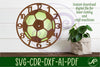 Soccer ball wall clock laser cut files, SVG file. vector - So Fontsy