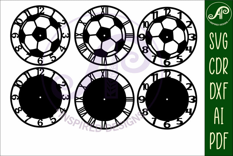 Soccer ball wall clock laser cut files, SVG file. vector - So Fontsy