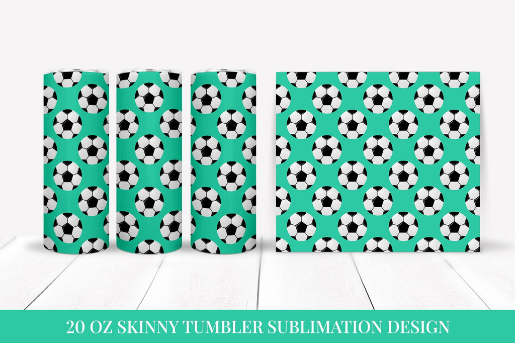 Soccer Balls Skinny Tumbler Wrap Sublimation Design 08 - So Fontsy