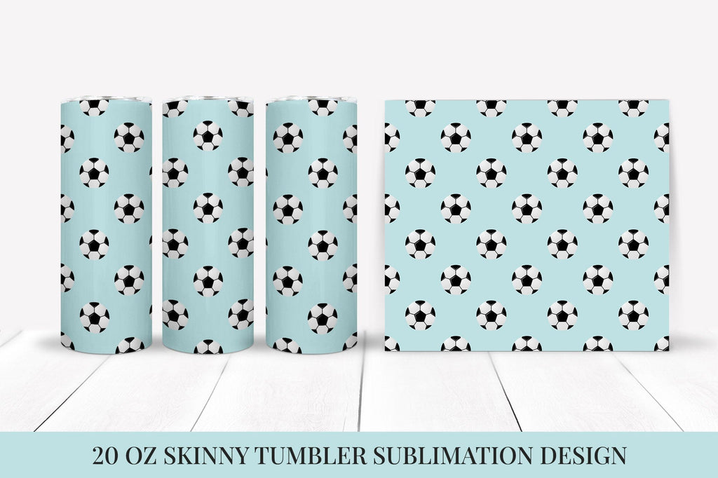 Soccer Balls Skinny Tumbler Wrap Sublimation Design - So Fontsy