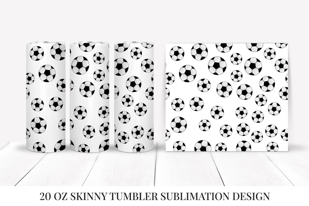 Soccer Balls Skinny Tumbler Wrap Sublimation Design - So Fontsy