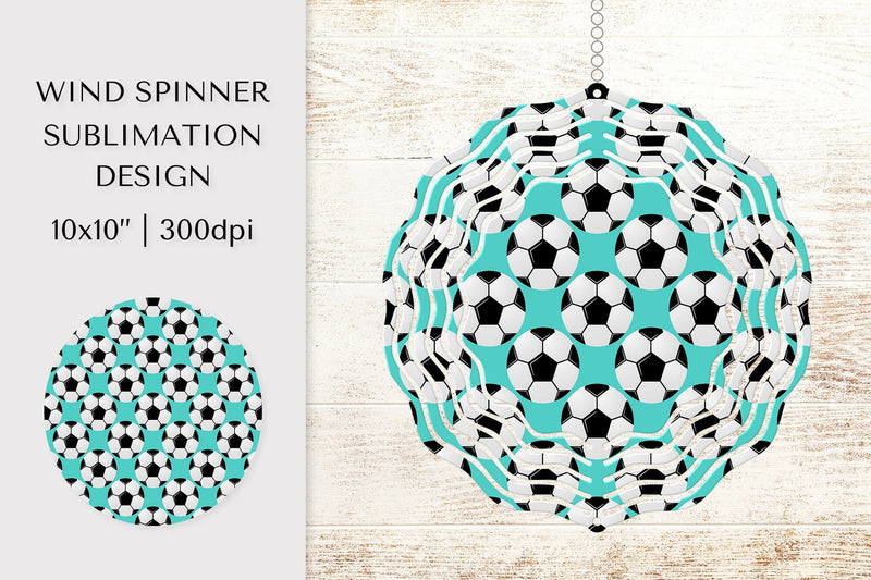 Soccer balls Wind Spinner Sublimation Design PNG 004 - So Fontsy