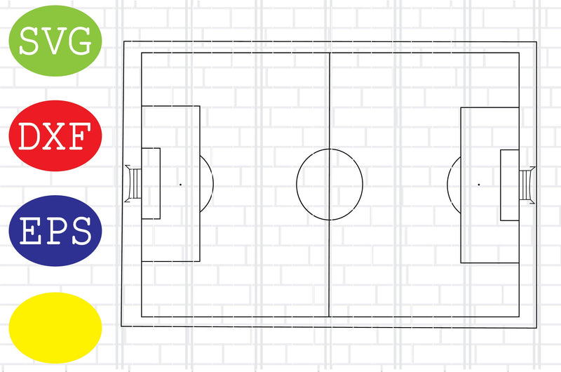 Soccer Field Outline, Soccer Vector Svg, Ball Illustration Svg, Jpg ...