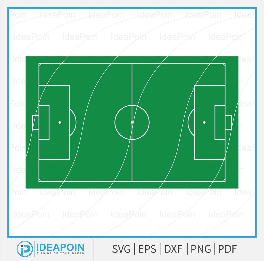 Soccer Field SVG, Regulation Soccer Field, Field Outline Clip Art ...