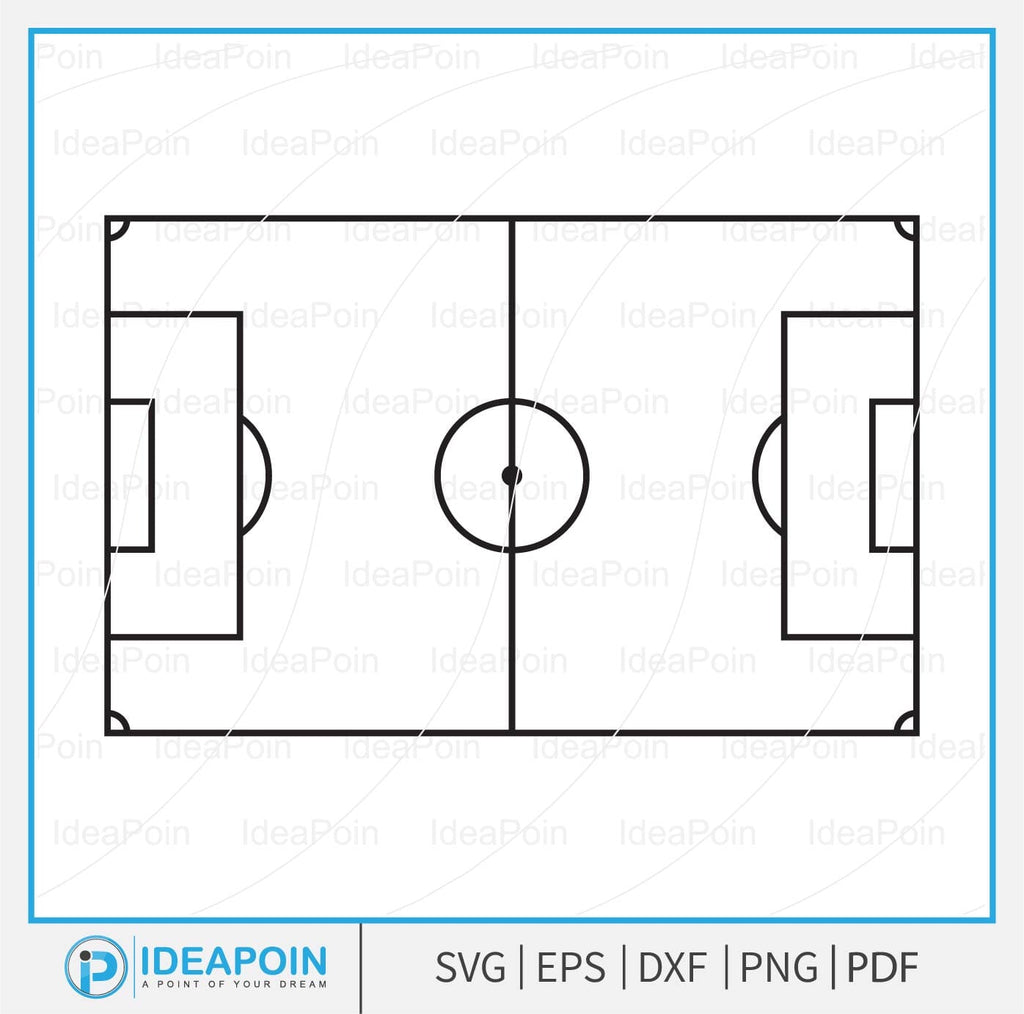Soccer Field SVG, Regulation Soccer Field, Field Outline Clip Art ...