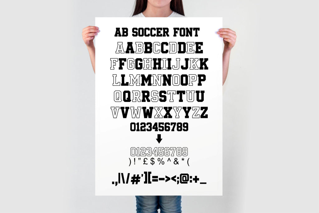 Soccer Font SVG, OTF, TTF, Football Font, Soccer Silhouettes - So Fontsy