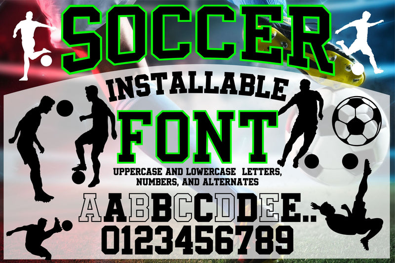 Soccer Font SVG, OTF, TTF, Football Font, Soccer Silhouettes - So Fontsy