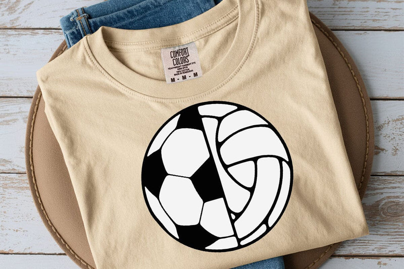Soccer Volleyball Split Ball SVG, Sports Shirt Design - So Fontsy