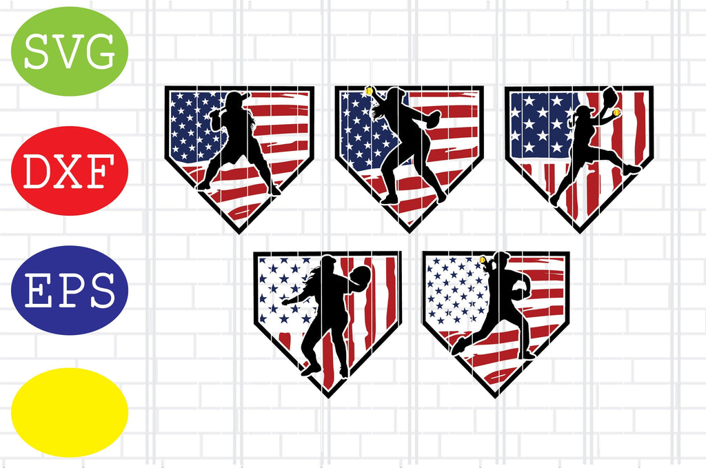 Softball Girl Players Home Plate Svg, Softball Ball Svg, Softball ...