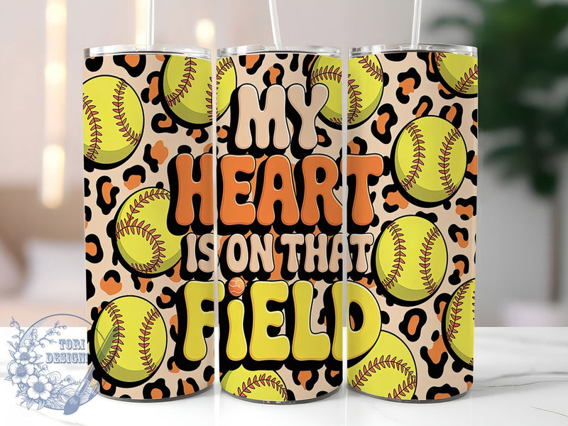 Softball Heart Field Tumbler Wrap, Baseball Field Wrap, 20oz Sports ...