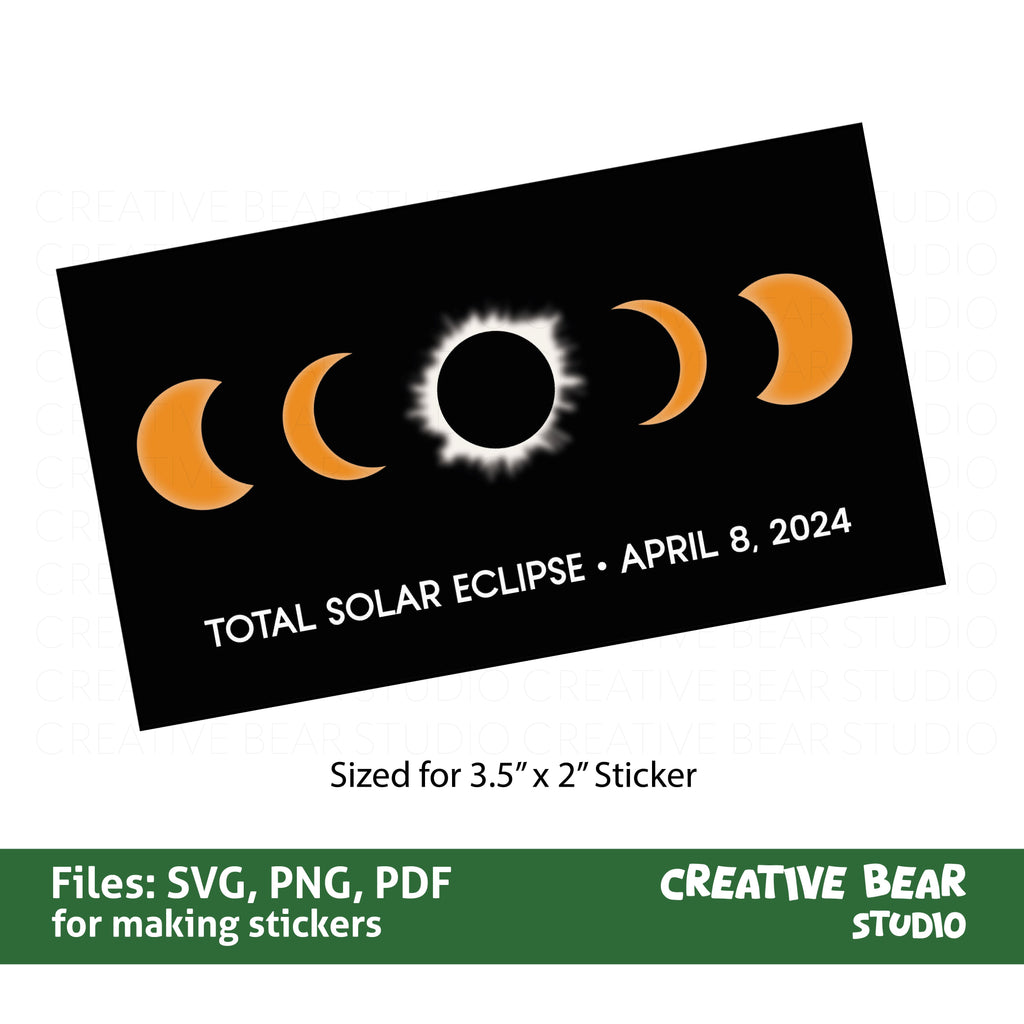 Solar Eclipse 2024 Sticker Bundle, PNG, SVG, EPS files to make stickers ...