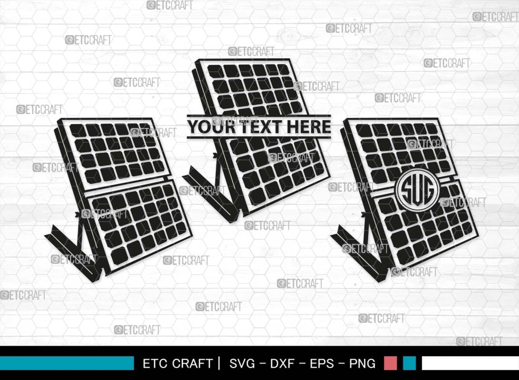 Solar Panel Monogram, Solar Panel Silhouette, Solar Panel SVG Bundle ...