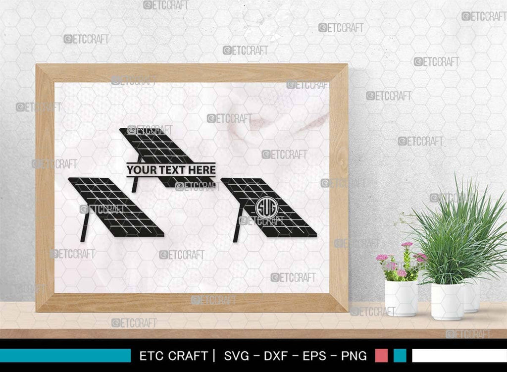 Solar Panel Monogram, Solar Panel Silhouette, Solar Panel SVG Bundle ...