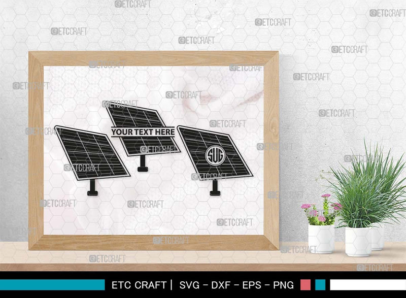 Solar Panel Monogram, Solar Panel Silhouette, Solar Panel SVG Bundle ...