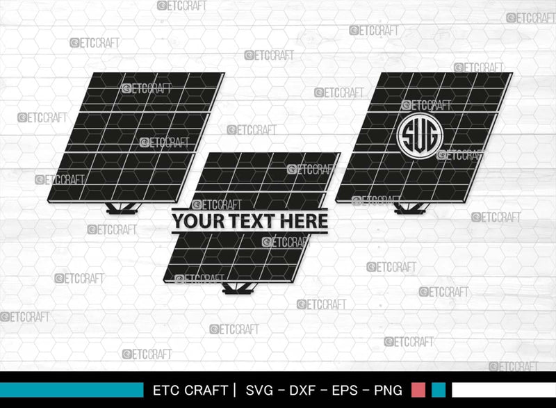 Solar Panel Monogram, Solar Panel Silhouette, Solar Panel SVG Bundle ...
