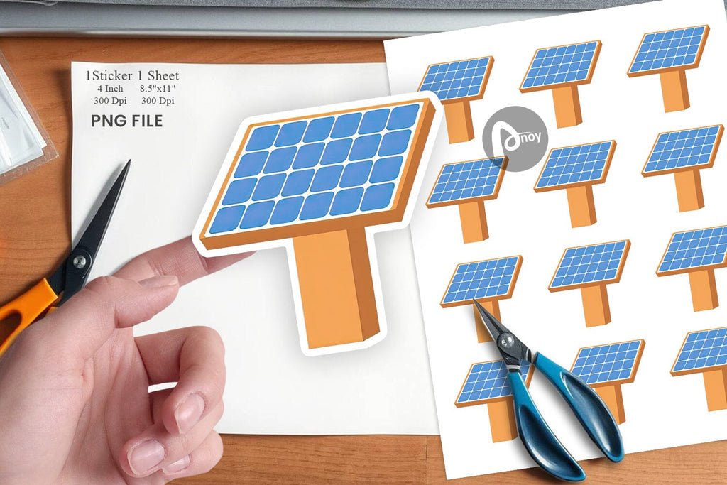 Solar Panel Sticker - So Fontsy