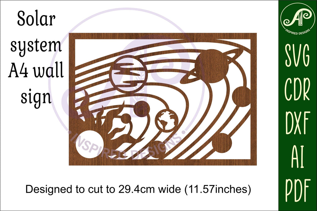 Solar system wall art sign, SVG file. vector space sign - So Fontsy