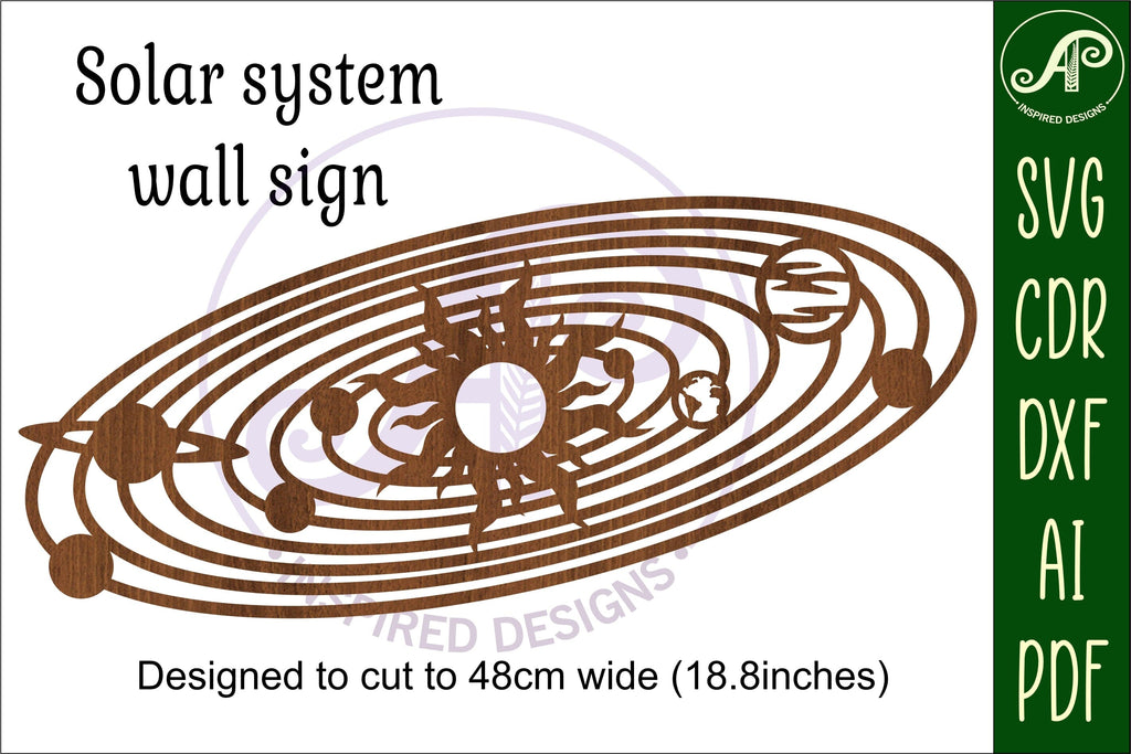 Solar system wall art sign, SVG file. vector space sign - So Fontsy