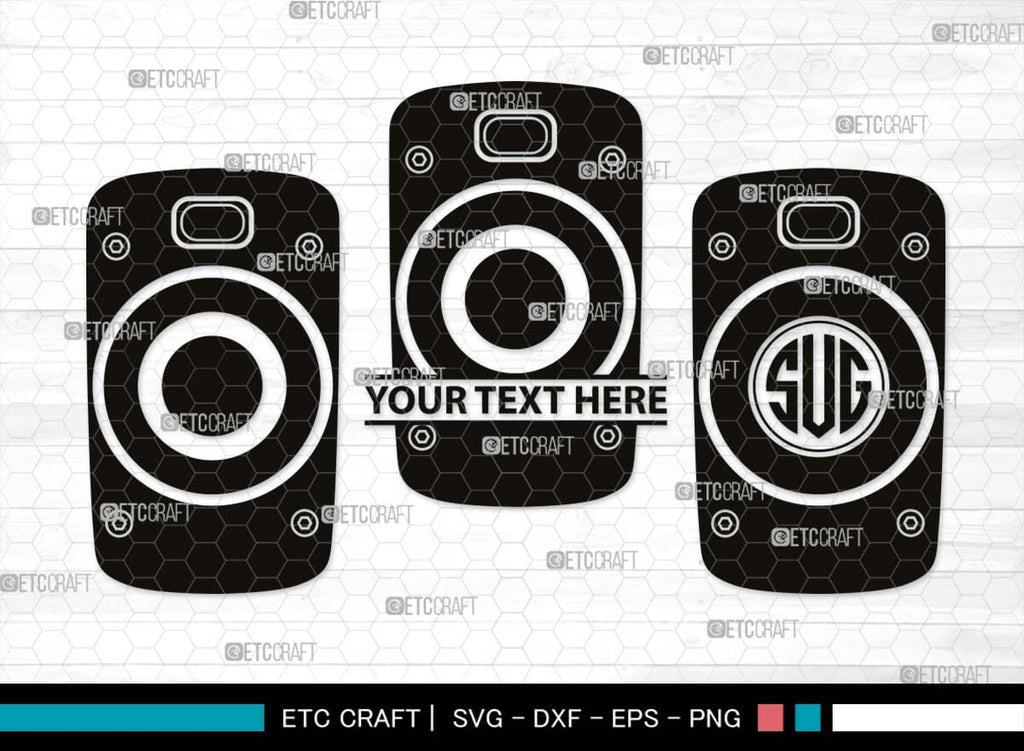 Sound Box Monogram, Sound Box Silhouette, Sound Box SVG, Speakers Svg ...