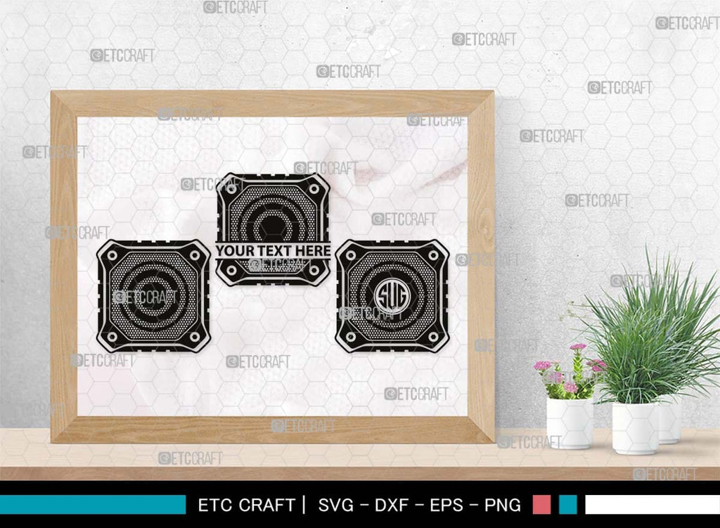 Sound Box Monogram, Sound Box Silhouette, Sound Box SVG, Speakers Svg ...