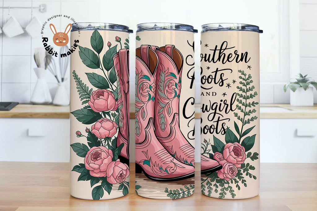 Southern Roots And Cowboy Boots 20oz skinny tumbler wrap, Cowgirl Party ...