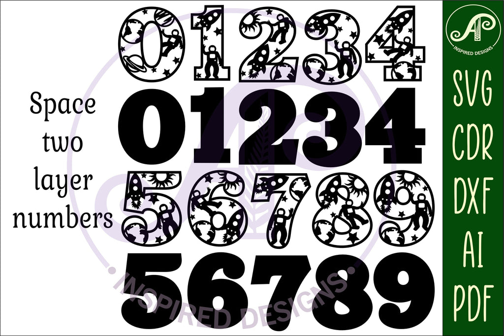 Space number two layer wall sign SVG cut files - So Fontsy