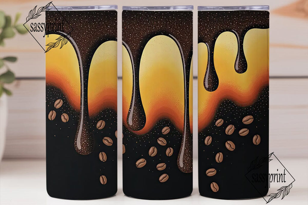 Sparkling Coffee Drips Tumbler Wrap - So Fontsy