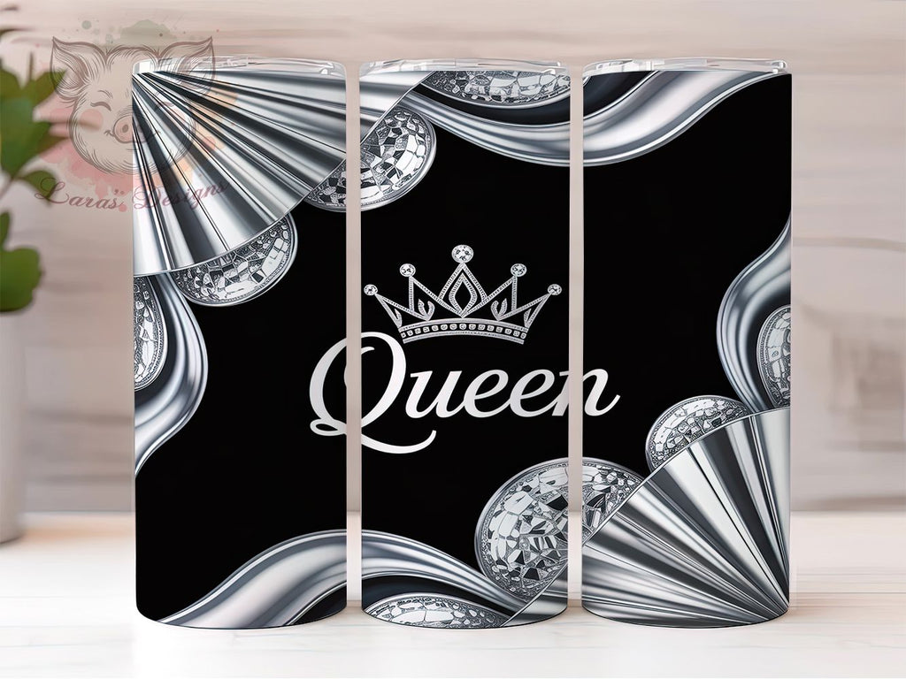 Sparkling Glam Diamond Queen Tumbler, Glitter Glam Wrap, 20oz Tumbler ...