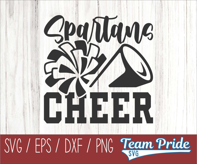 Spartan Cheer SVG Printable Digital Download SVG, EPS, DXF, PNG - So Fontsy