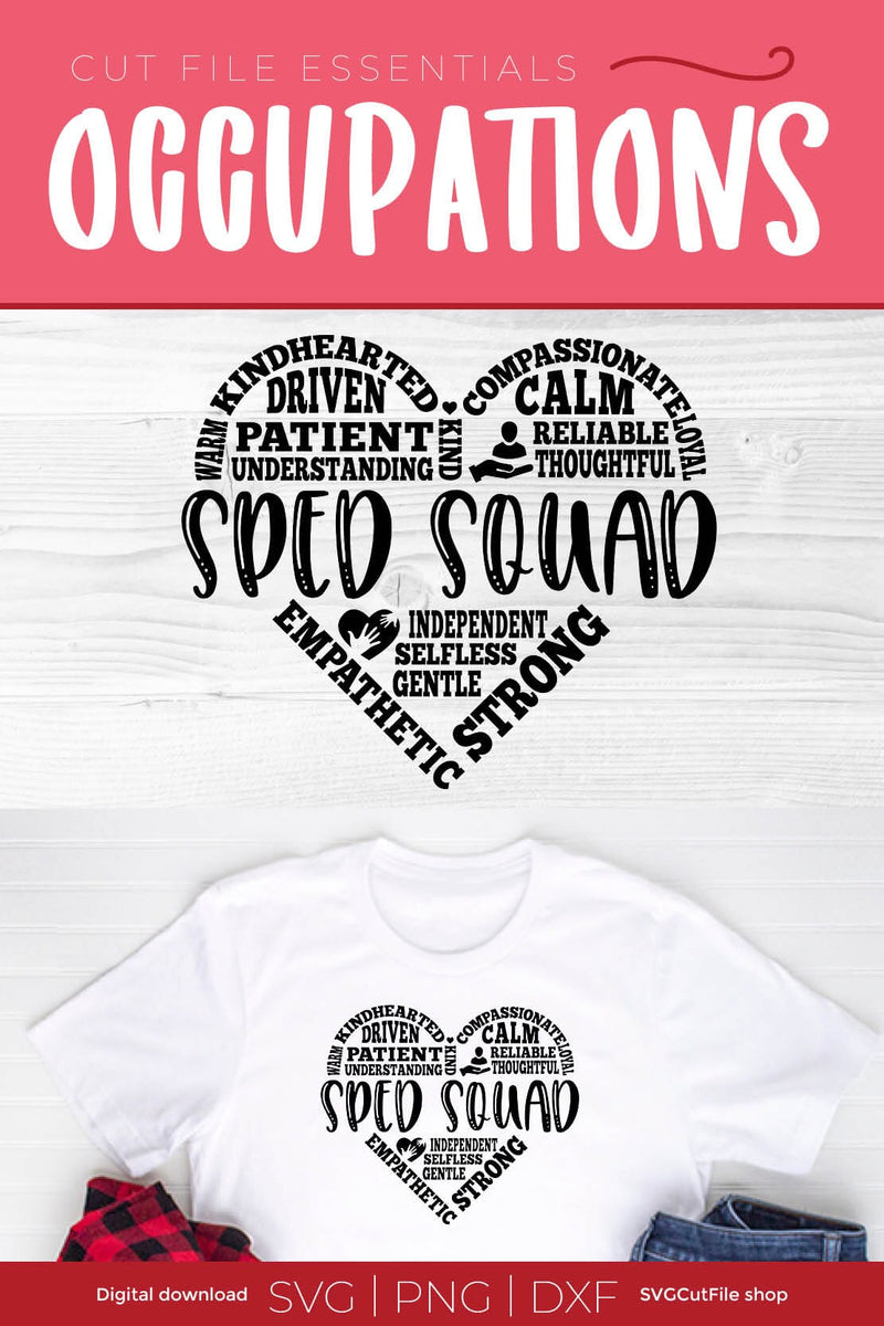 SPED Squad svg, special education svg, team tribe or crew - So Fontsy
