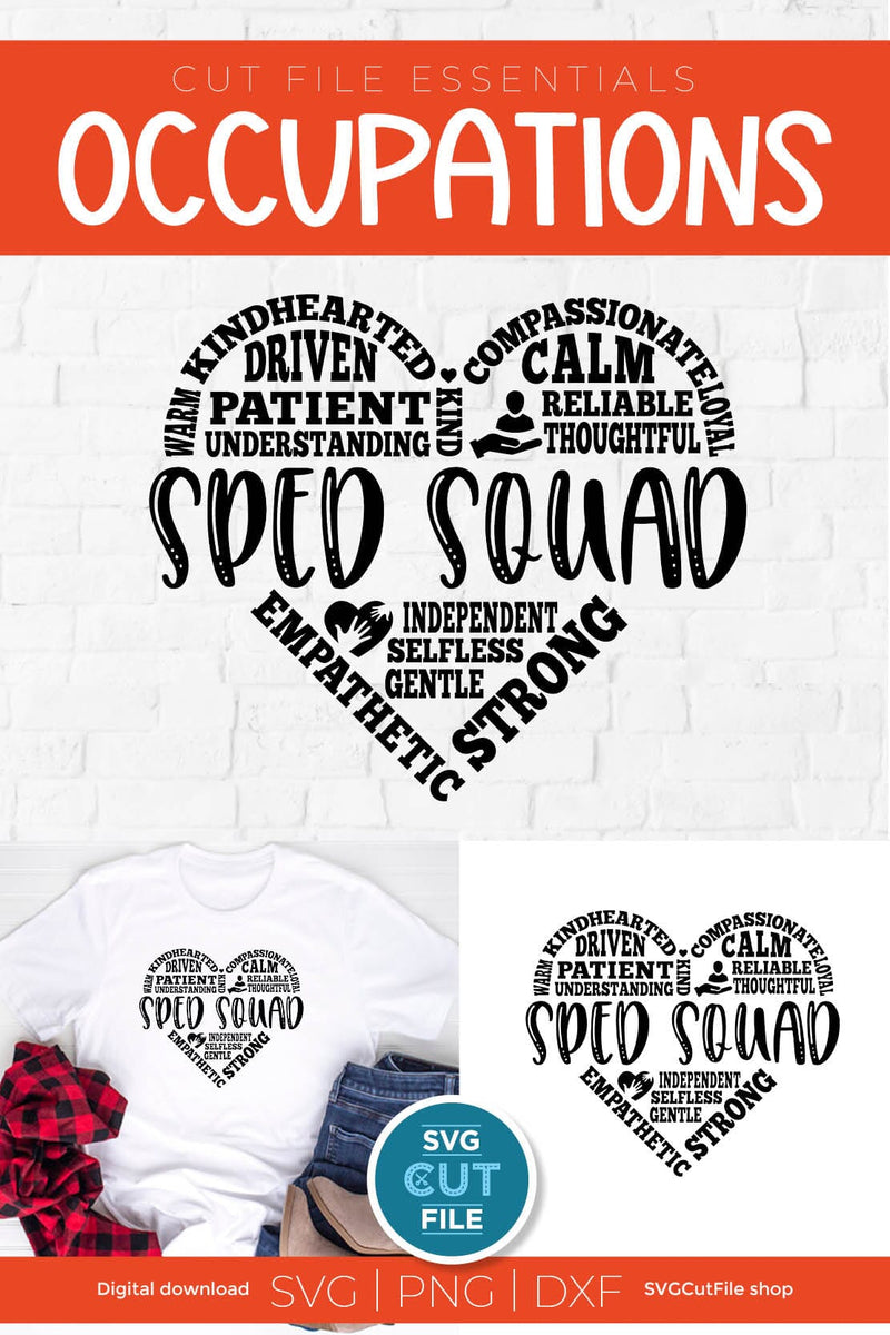 SPED Squad svg, special education svg, team tribe or crew - So Fontsy