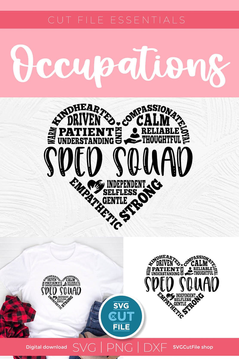 SPED Squad svg, special education svg, team tribe or crew - So Fontsy