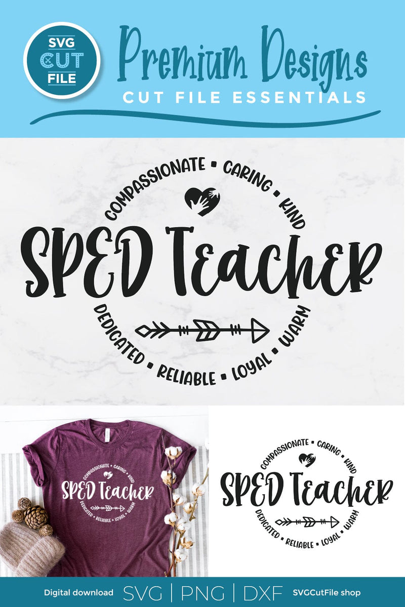 SPED Teacher, teacher appreciation, special education svg - So Fontsy