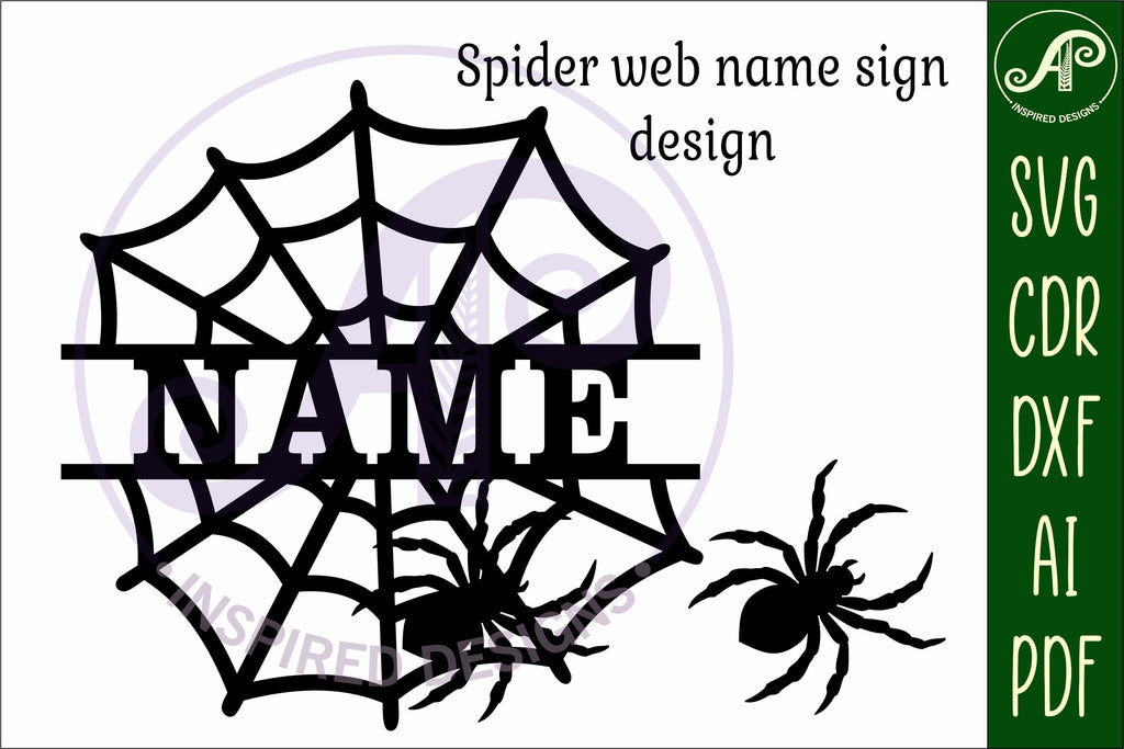 Spider web name sign svg laser cut file - So Fontsy
