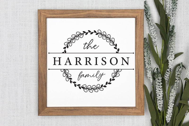Split Family Monogram SVG | Family Sign Cut File - So Fontsy